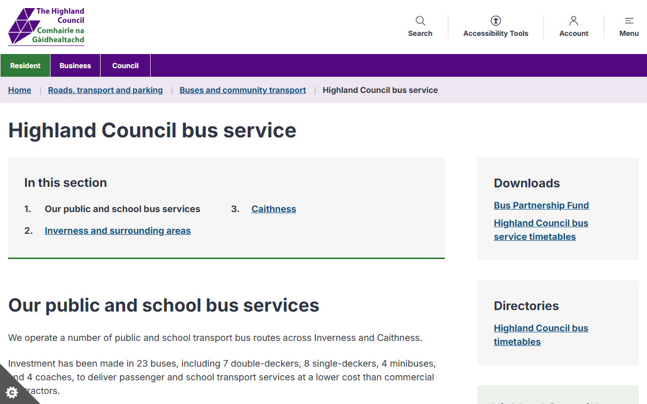 Highland Council Bus Routes & Timetables | Bus Schedules